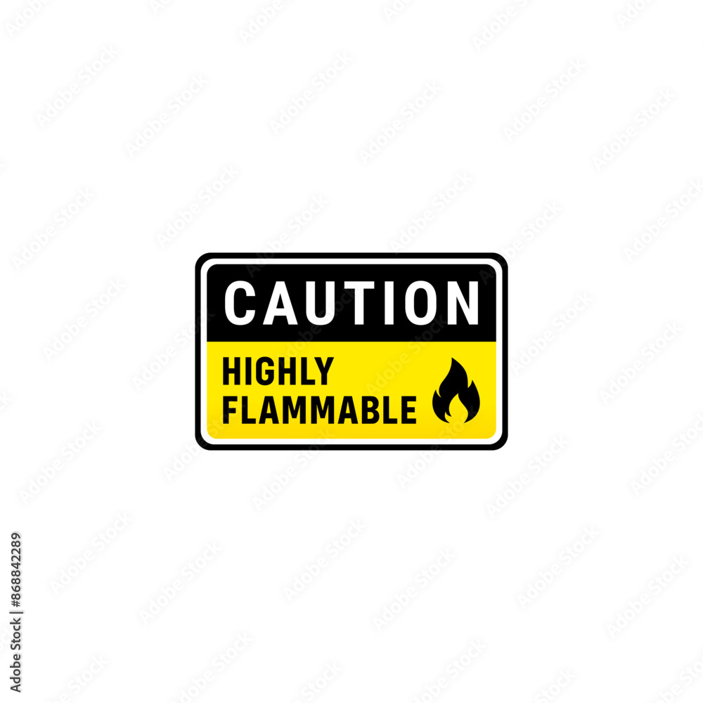 Flammable caution sign or highly flammable sign vector isolated. Best ...