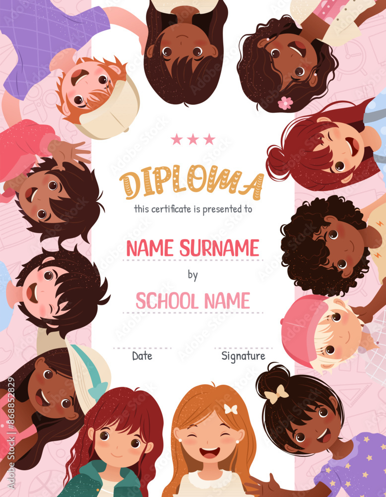 Vertical Diploma Certificate for School and Preschool Children in ...