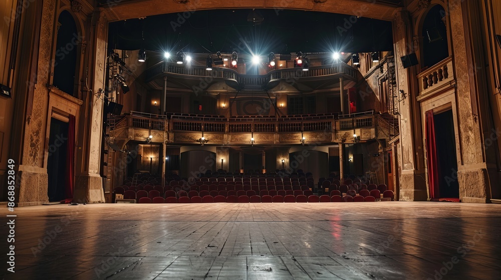 Actors Rehearsing on Theater Stage in Backstage Costume Area: Behind ...