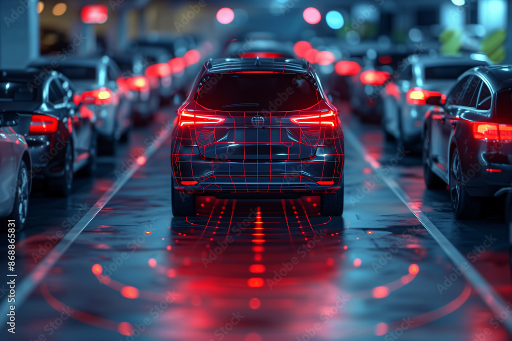 Luxury car with smart parking system with autonomous technology for ...