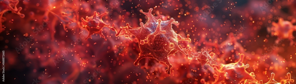 Detailed Red Structures of Liver Cells Revealed at 500x Electron ...