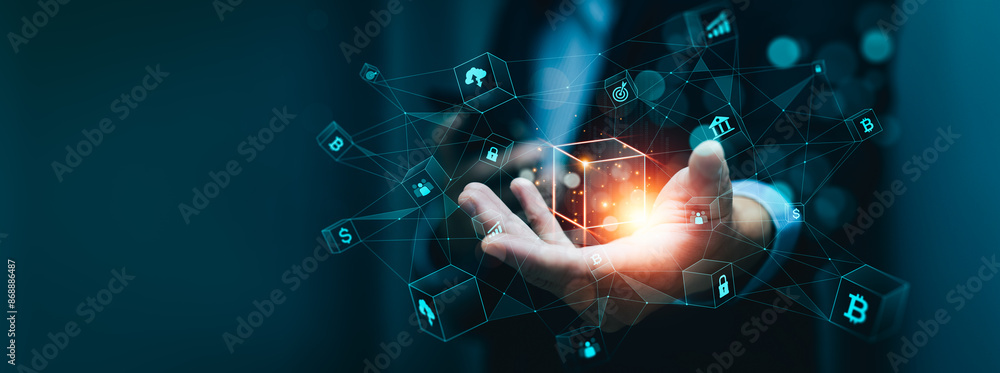 Blockchain Technology Concept, Revolutionizing Industries, Exploring the Boundless Potential of ...