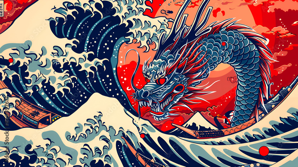 Japanese dragon tattoo design, 19th Century, Japanese dragon ...