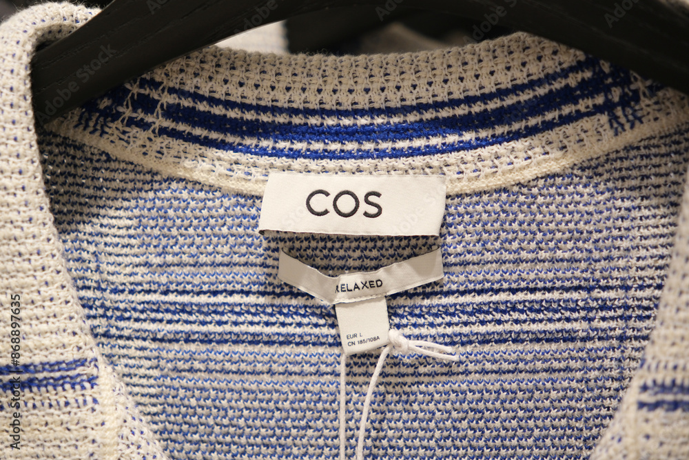 Shanghai,China-June 1st 2024: COS brand logo on clothing Stock Photo ...