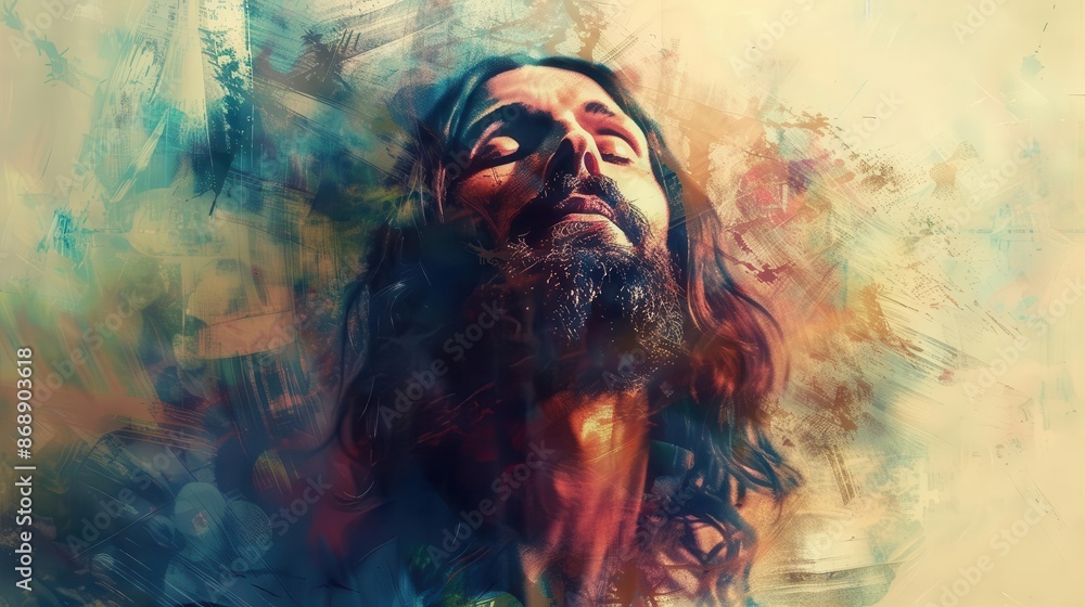 ethereal portrait of jesus christ divine light compassionate expression ...