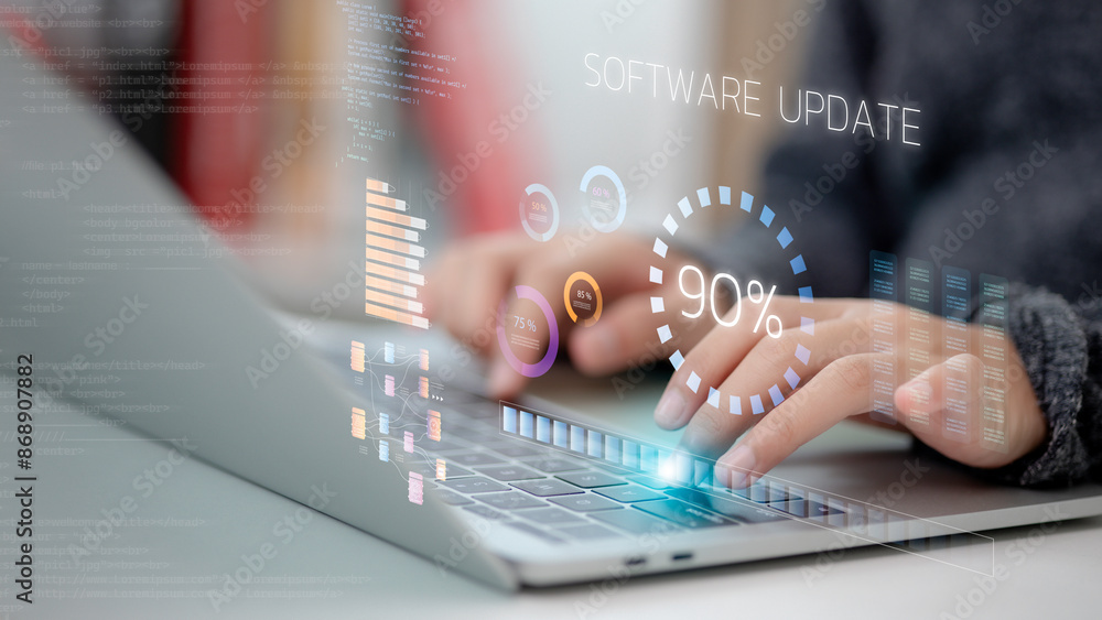 Update the software and install a new version system on the computer ...