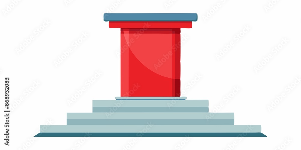 simple, smooth podium standing alone on crisp white background ...