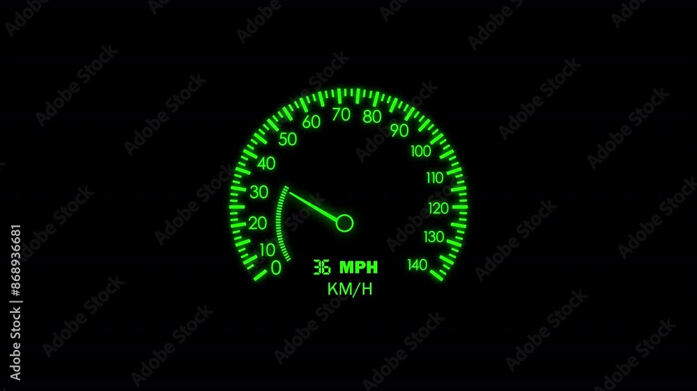 abstract green beautiful speed meter animation background, modern ...