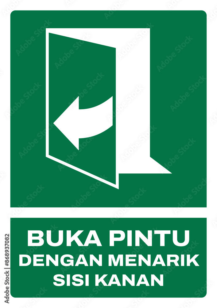 ISO emergency and first aid safety signs in indonesian_buka pintu ...