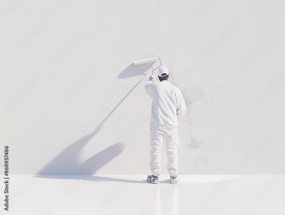 Premium of 3d vandal cartoon spray painting a wall, Man in protective ...