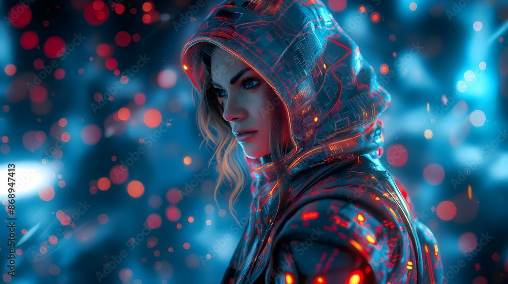 Female warrior, future female warrior, close-up, beauty, future beauty ...