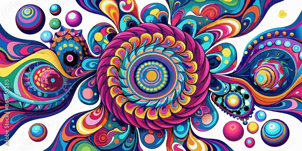 psychedelic, science, Fractal patterns and swirling shapes morph and ...
