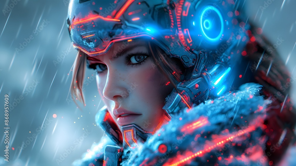 Female warrior, future female warrior, close-up, beauty, future beauty, future female warrior ...