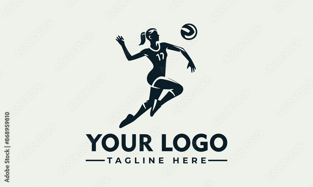 Woman Volleyball Vector Logo Unleash the Symbolism of Athleticism ...