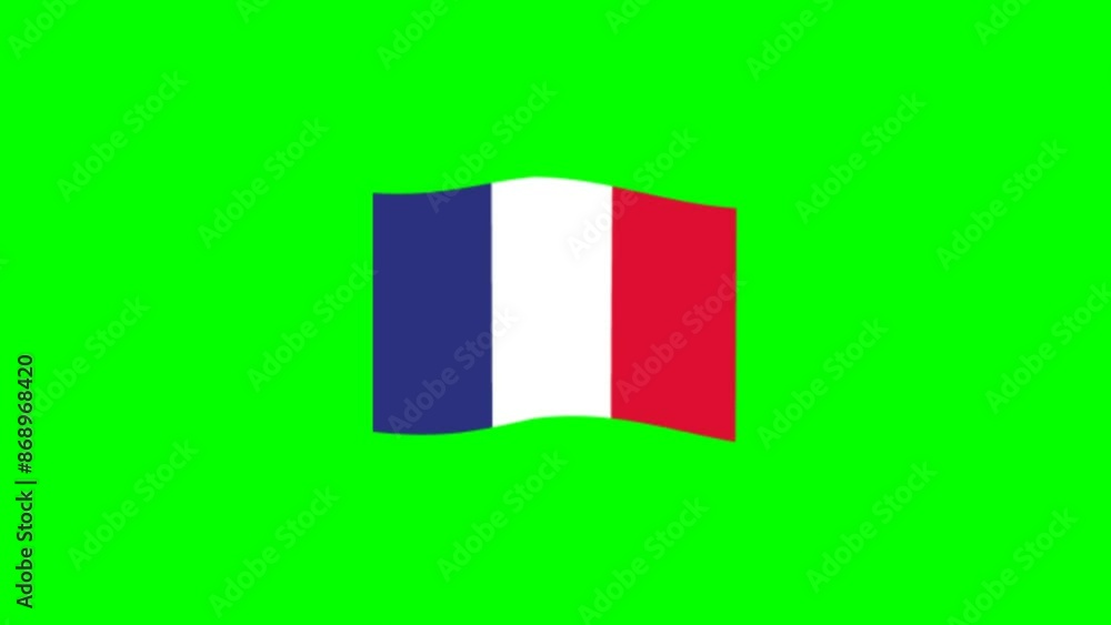 french flag animation on green screen Stock Video | Adobe Stock