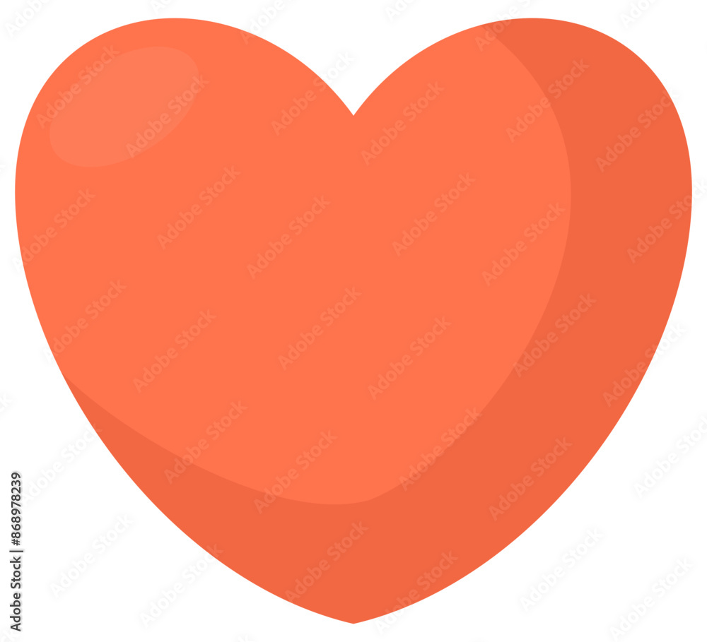 Heart flat vector illustration isolated on white background. Stock ...