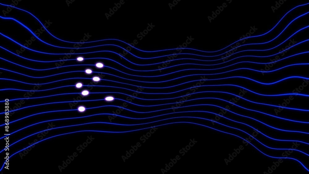 Blue line wavy and animation, Spiral vortex light streams on a surface ...