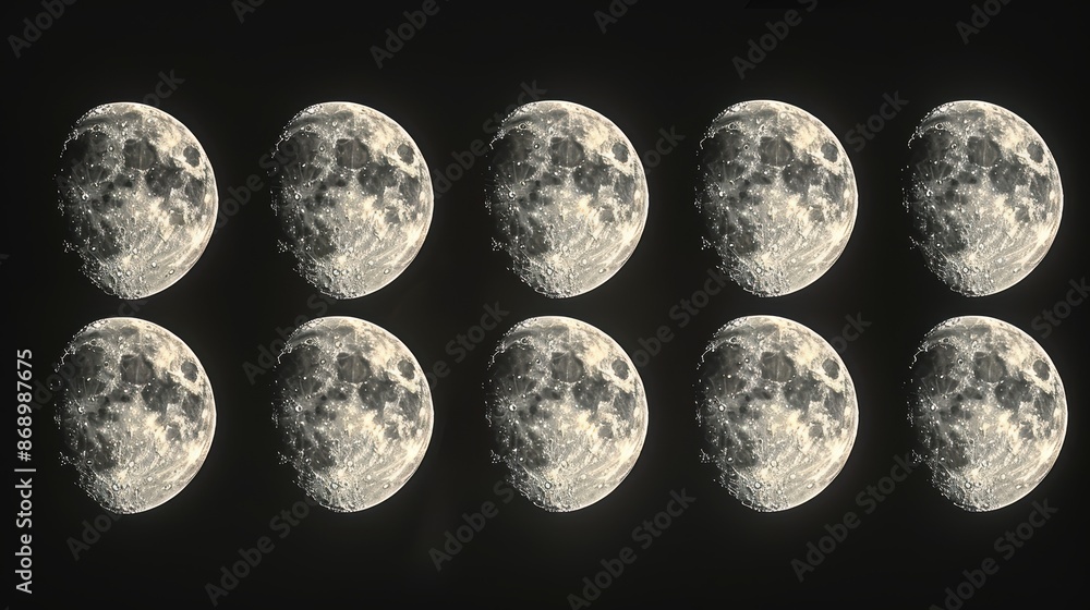 the eight phases of the Moon, which are: new Moon, waxing crescent ...
