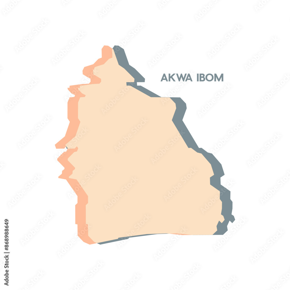 Akwa Ibom Map - World Map International vector template. Nigeria region ...