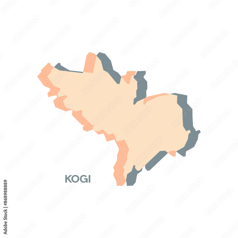 Kogi Map - World Map International vector template. Nigeria region ...