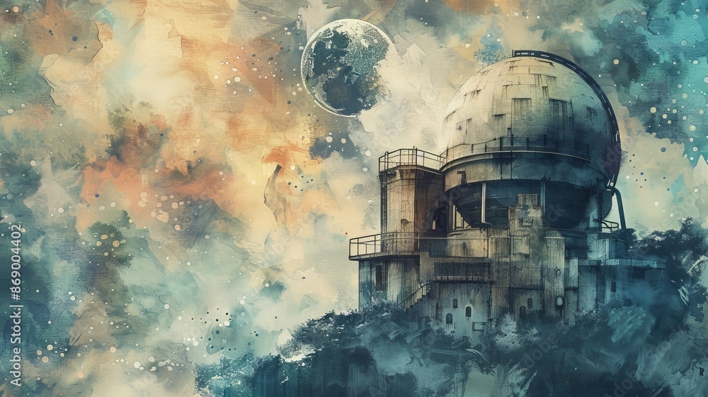 Mystical void surrounds a derelict observatory, its telescope broken ...