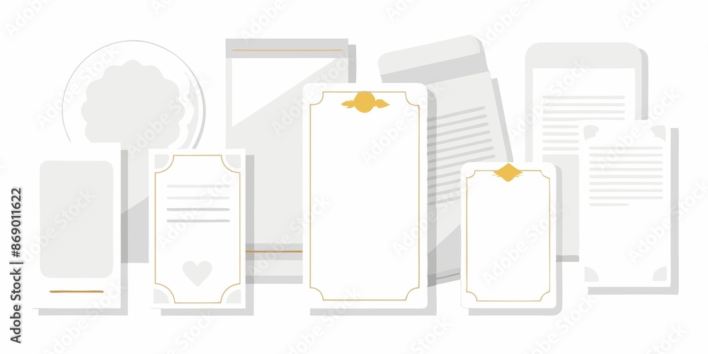collection of white menu cards on white background, showcasing the ...