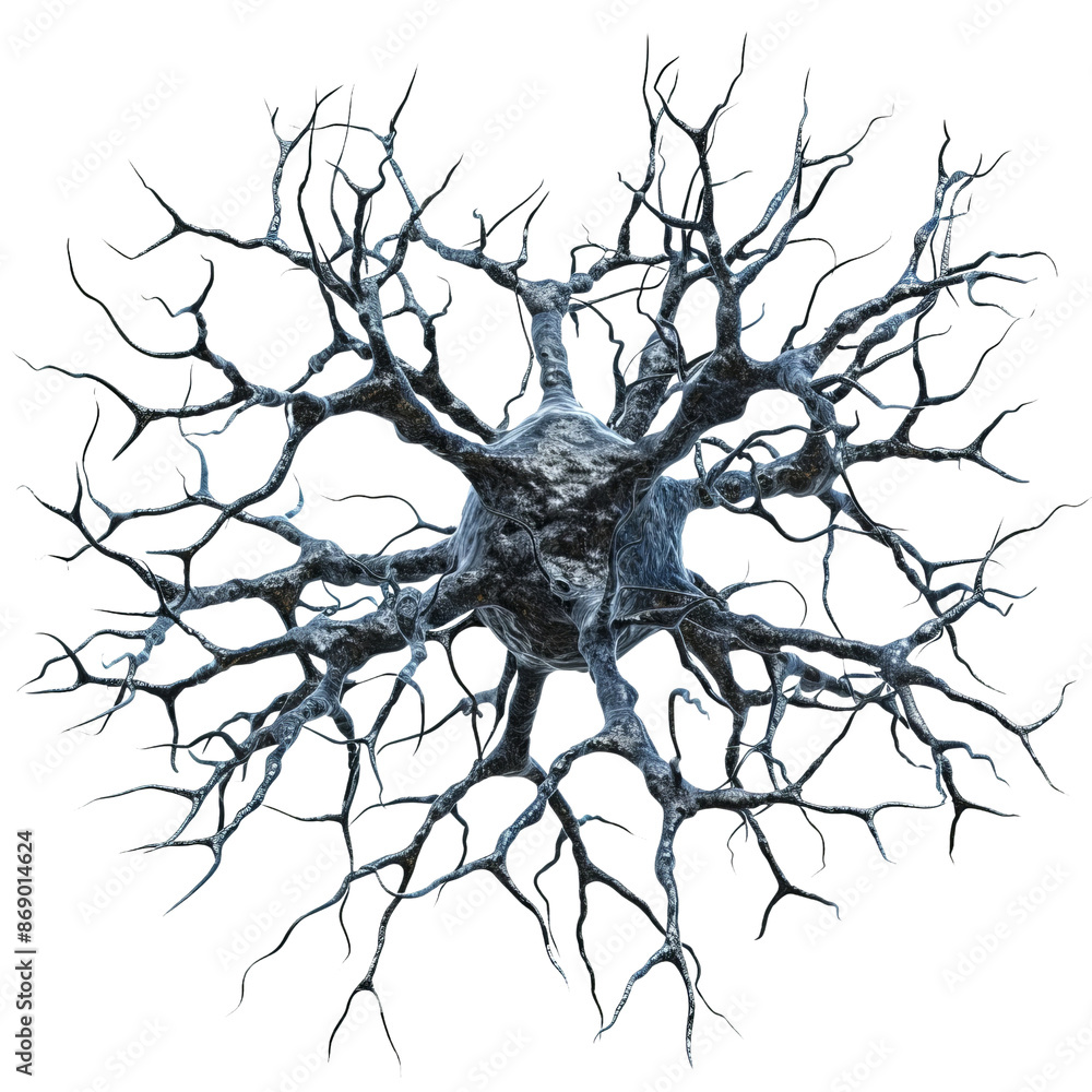 Complex neuron structure with intricate branching and realistic ...