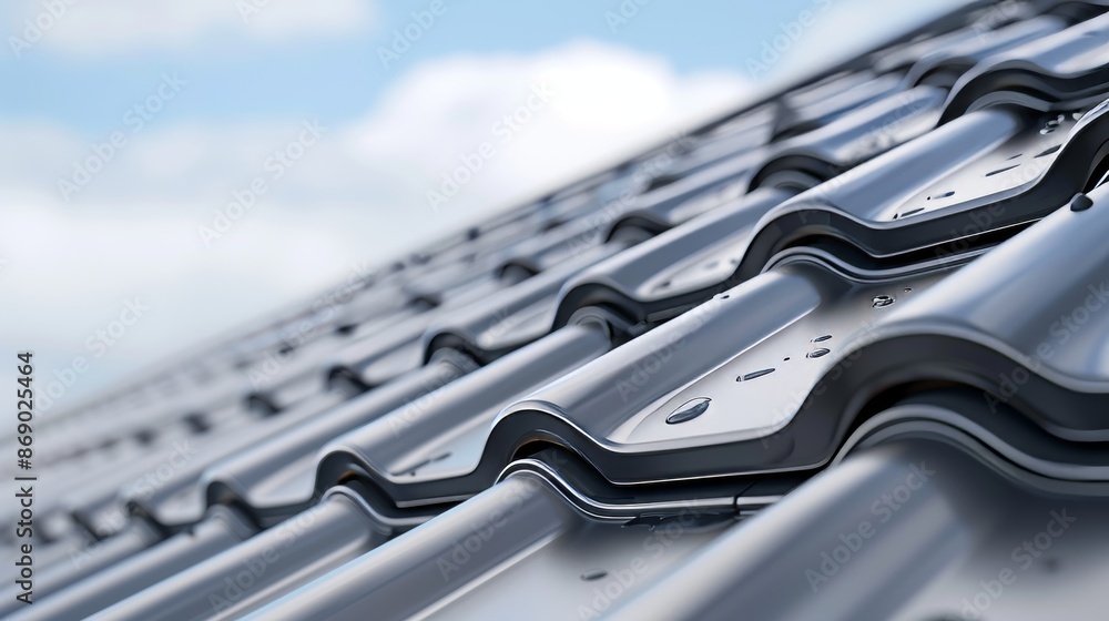 Detailed roof texture and water drainage pipe, pipe running along a ...