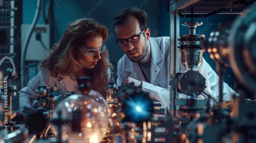 Scientists in a dark matter lab, amid gamma-ray detectors and ...