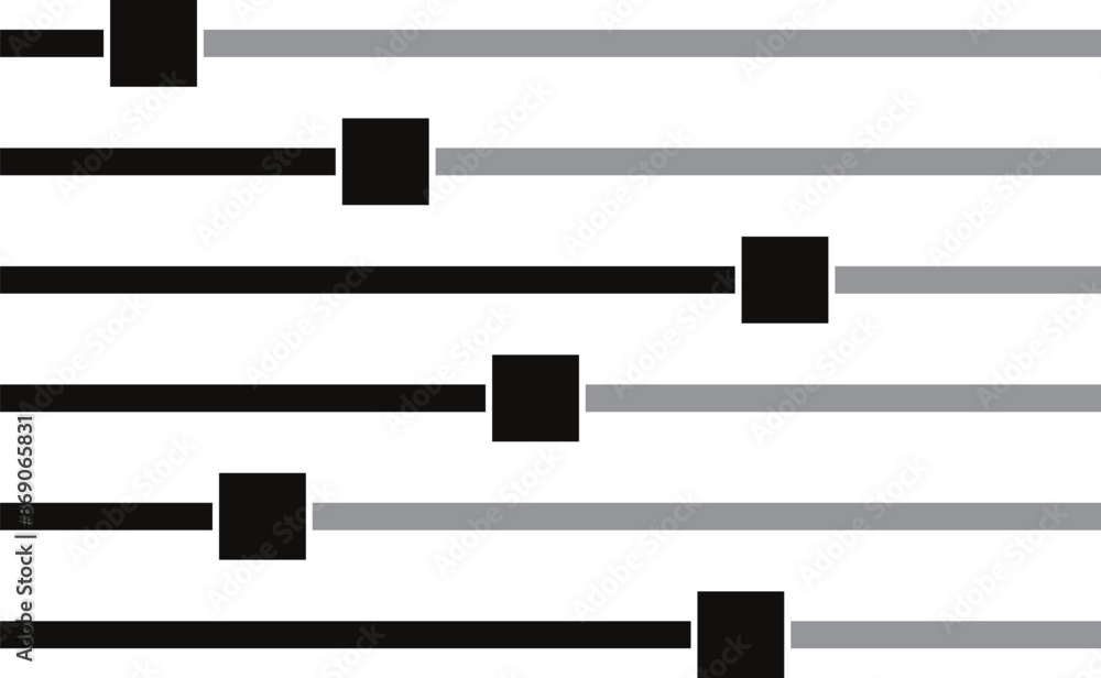 sound volume slider adjustment icon set, horizontal black grey slider ...