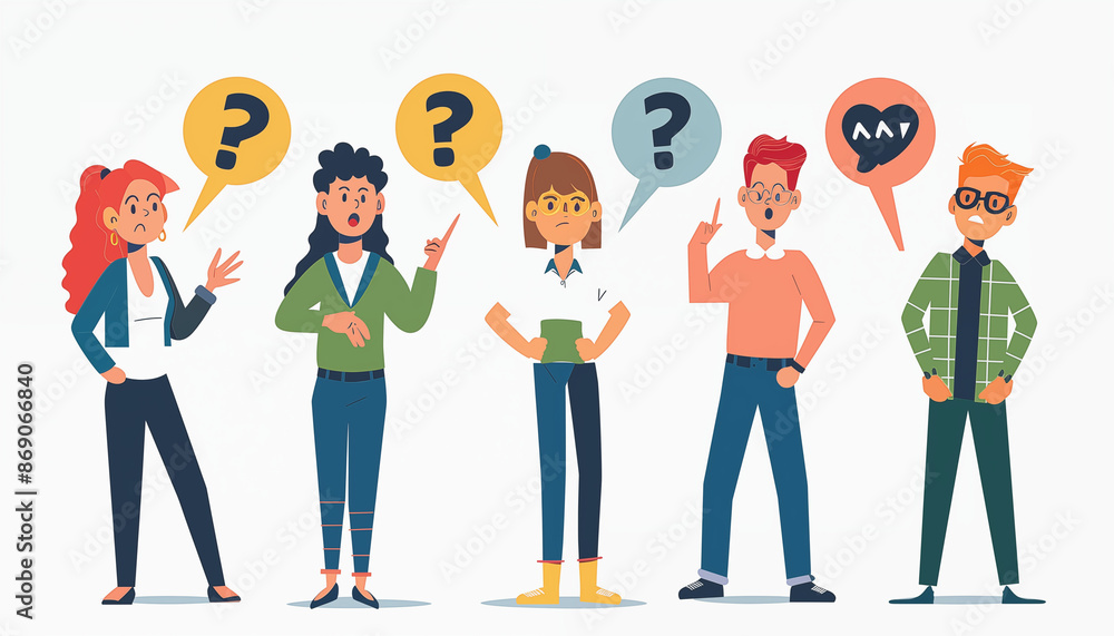 Set of people with a question. Set of People Thinking tasks and ...