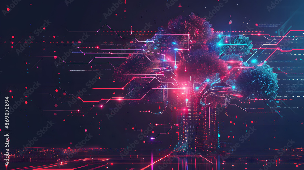 Big data technology and data science illustration. Data flow concept ... Big data technology and data science illustration. Data flow concept ...