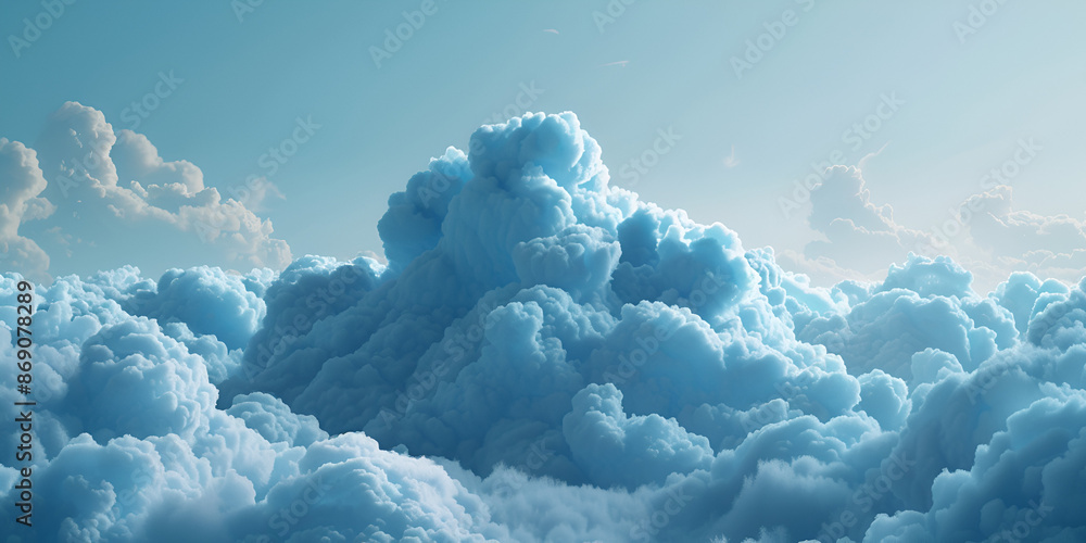 Isolated blue clouds on a transparent background Realistic clouds in 3D ...