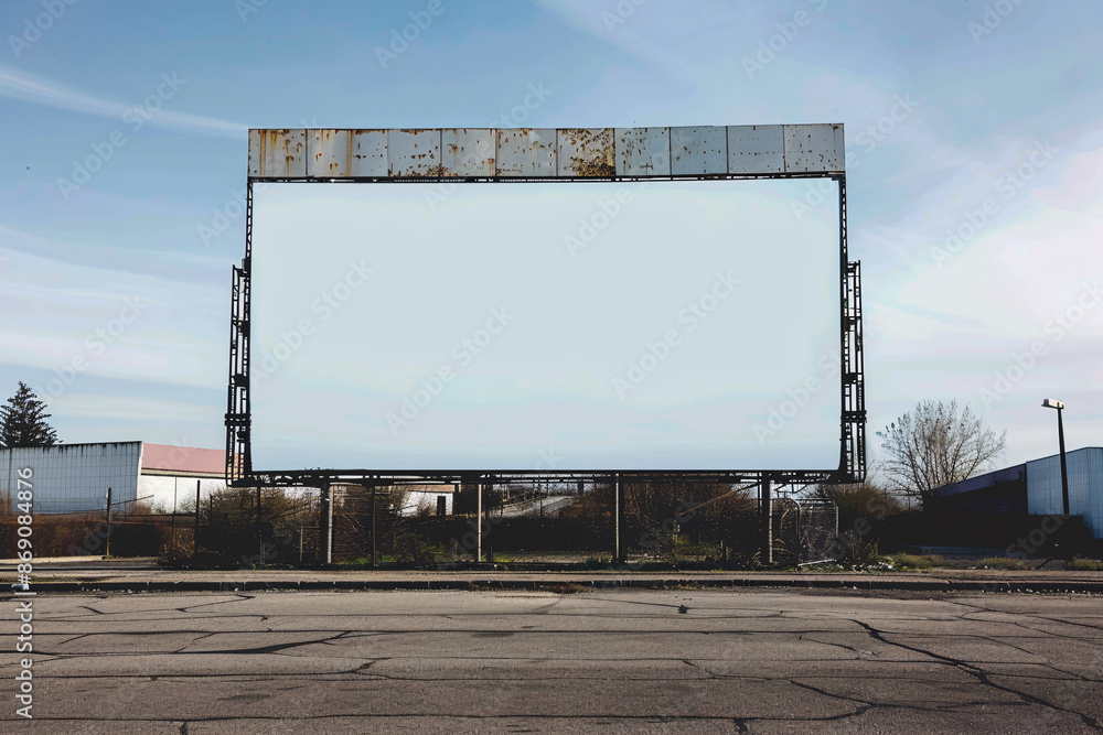 A high-resolution jumbotron positioned against a completely blank ...