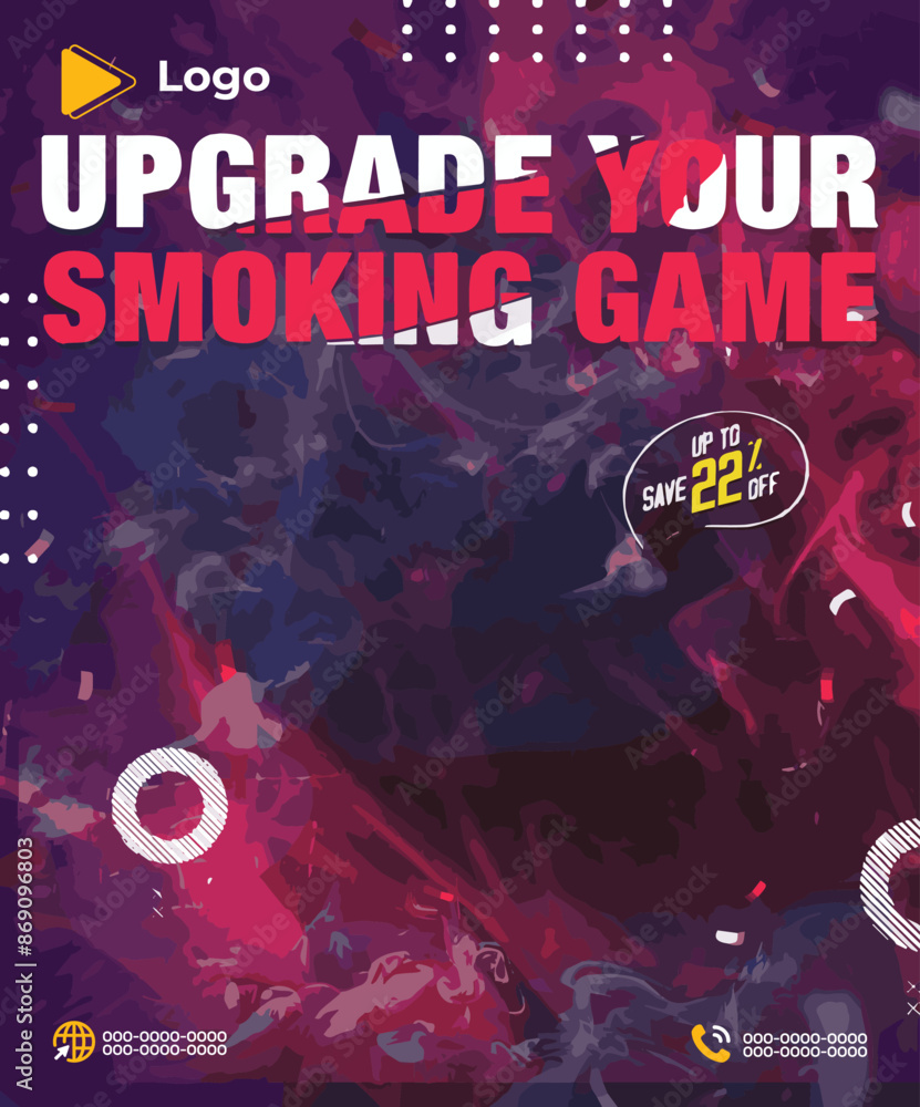 Realistic electronic vape poster electronic vape with social media post ...