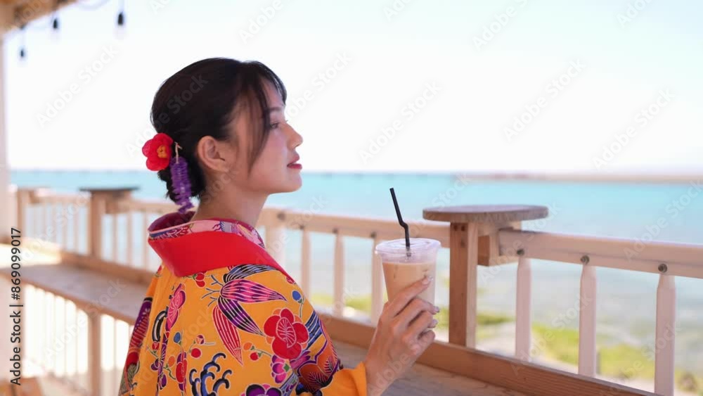 Slow-motion video of a Japanese woman in her 20s wearing Ryuso ...