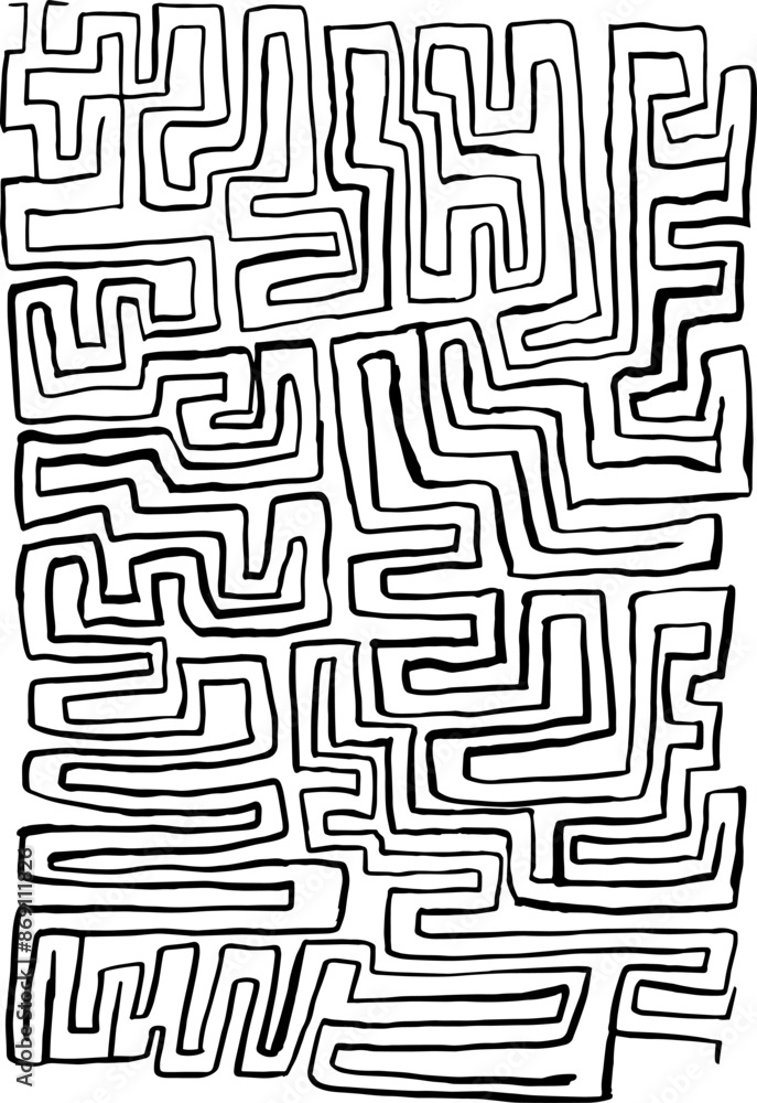 Abstract maze / labyrinth with entry and exit. Vector labyrinth. Manual ...