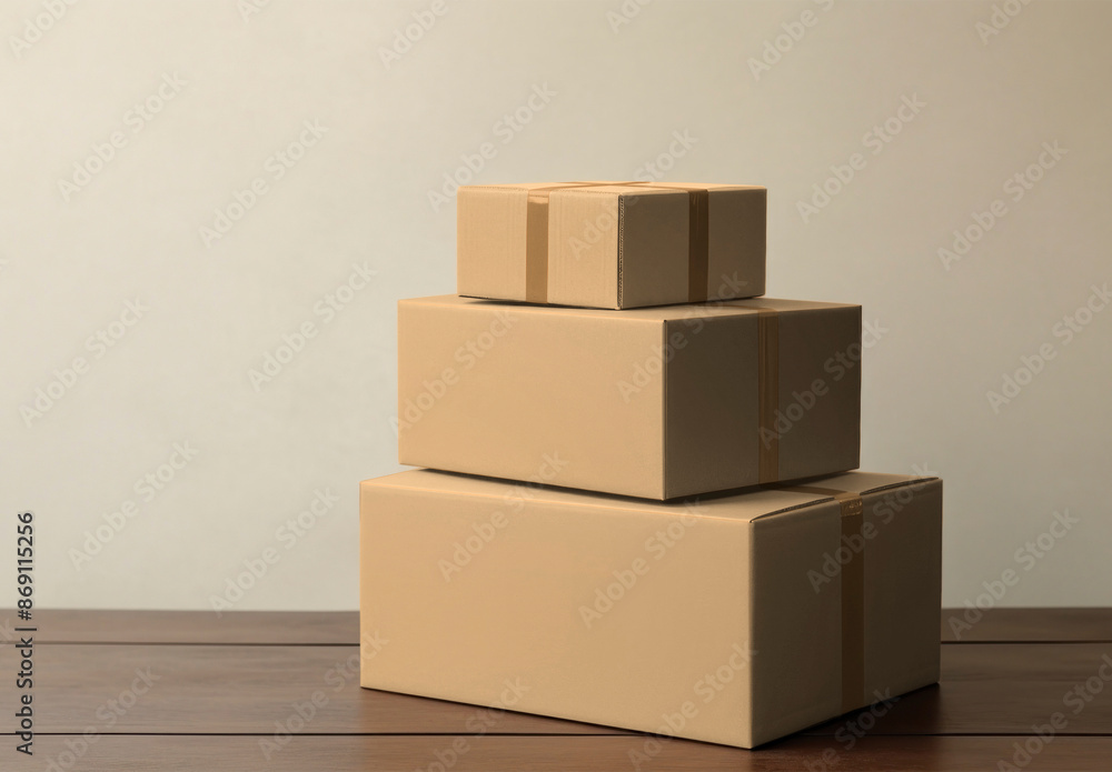 Stacked Delivery Box Mockup With Generative AI Stock Template | Adobe Stock
