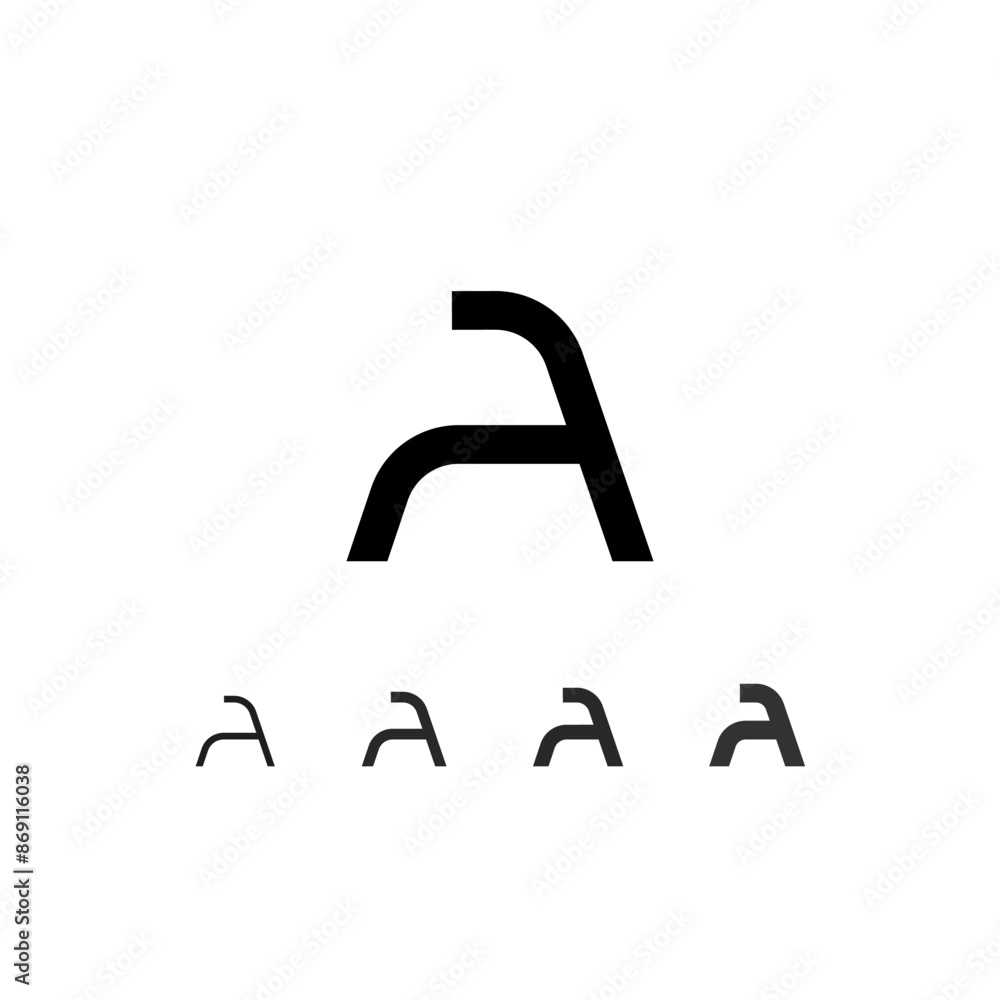 Technical digital font, cyber space alphabet, set of five different ...