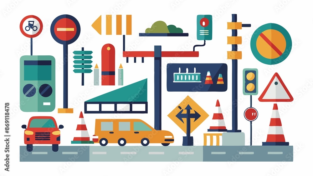 ภาพประกอบสต็อก traffic, infrastructure, symbolic representation of ...