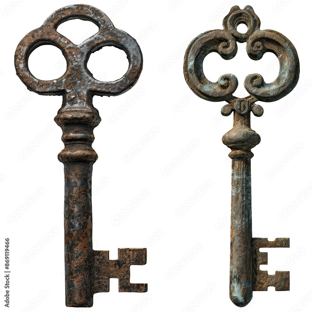 Old vintage stone key sticker transparent background PNG clipart Stock ...