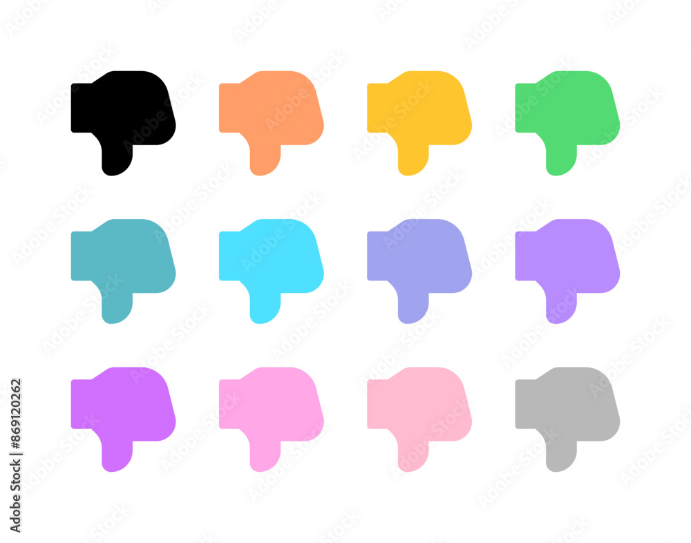 Editable vector dislike thumb reaction icon. Part of a big icon set ...