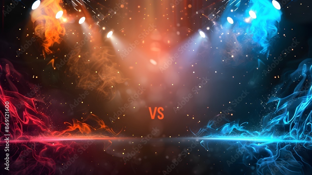 Intense Versus VS Screen Banner for Battle or Comparison with Dramatic ...