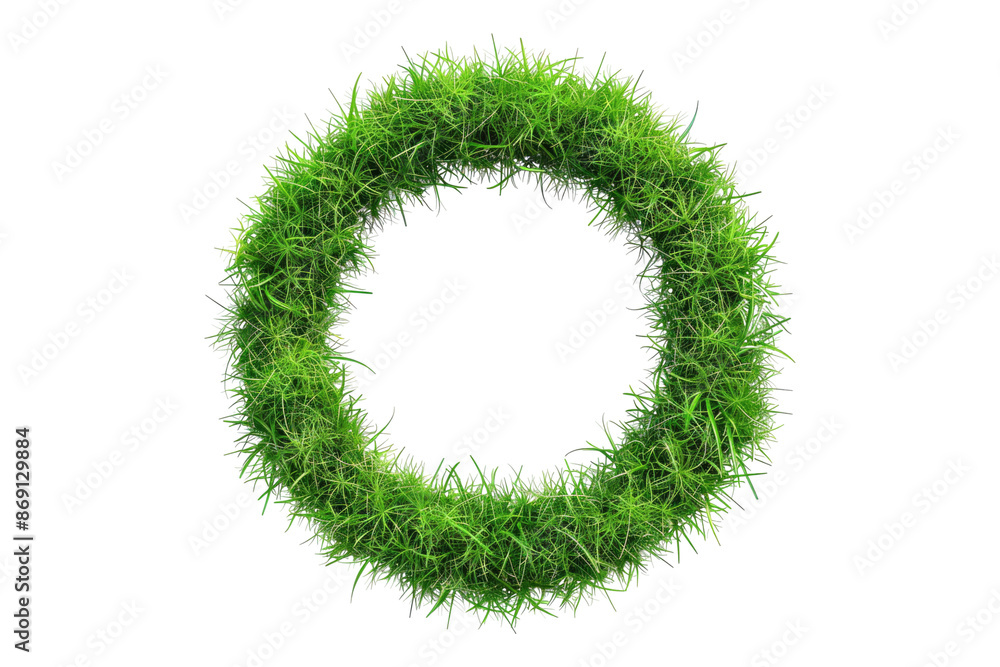Green grass circle frame isolated on transparent background Stock Photo ...