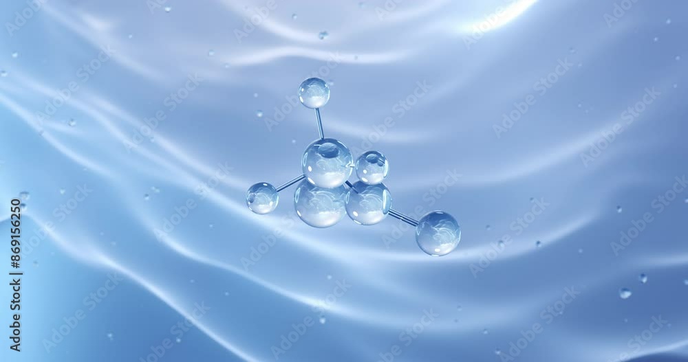 Acetyl chloride rotating molecular structure, 3d model of molecule ...