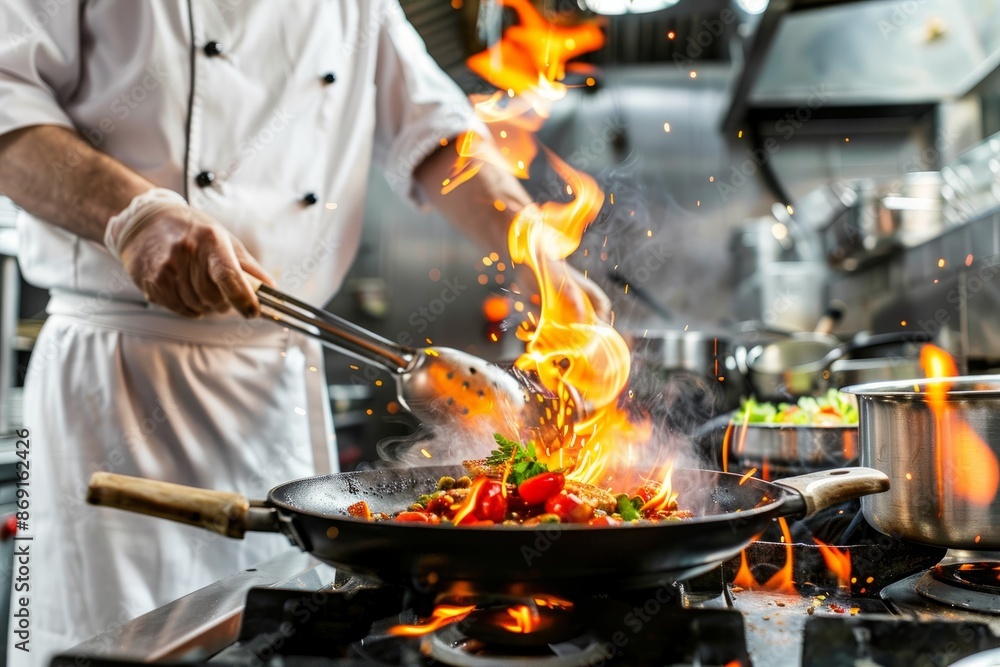 Professional Photography of Chef Cooking Meals, showcasing the chef ...