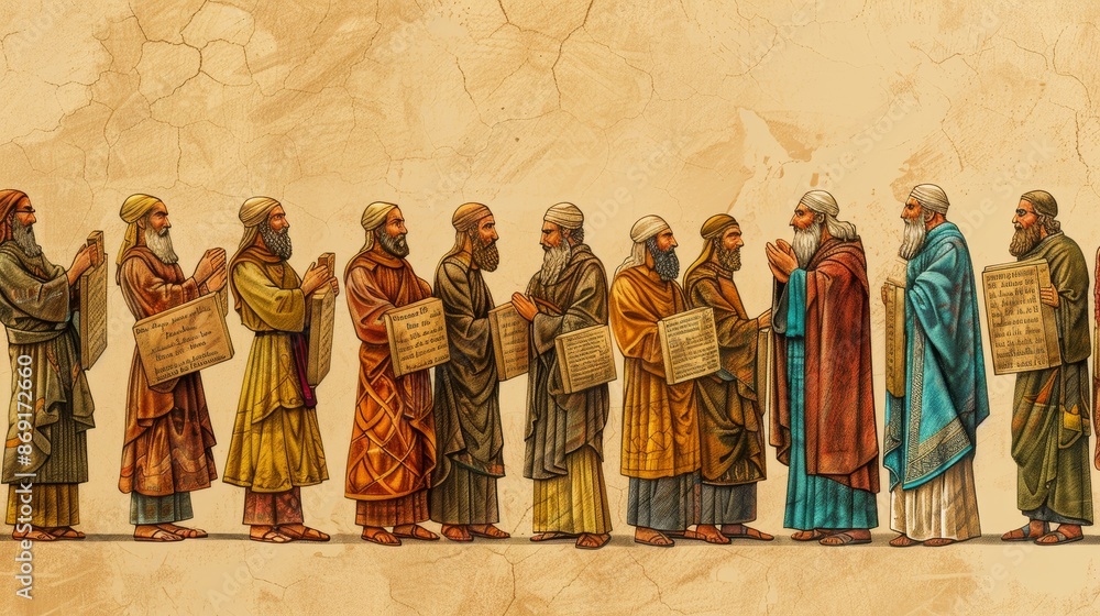 Deuteronomy,The Ten Commandments,Biblical Illustration of Moses ...