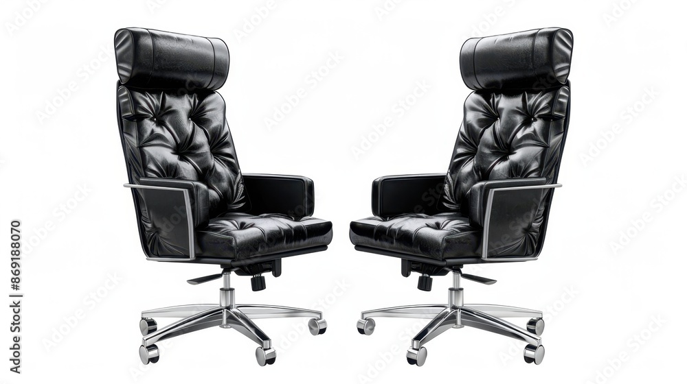 Executive Chairs isolate on white background: High-backed and luxurious ...