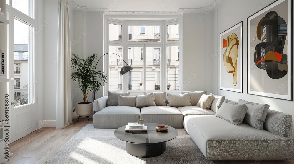 Modern living room interior background with a minimalist design, Blur ...
