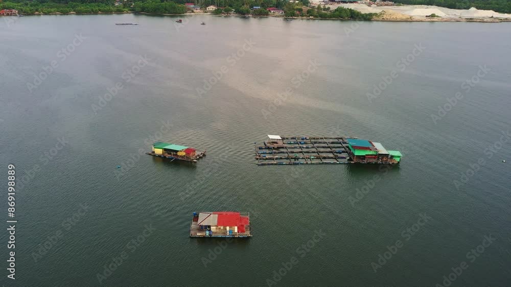 Traditional aquaculture floating fish farms, breeding, rearing, and ...